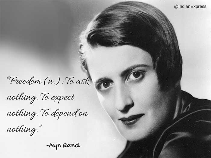 16 inspiring quotes by best-selling author Ayn Rand on her birthday