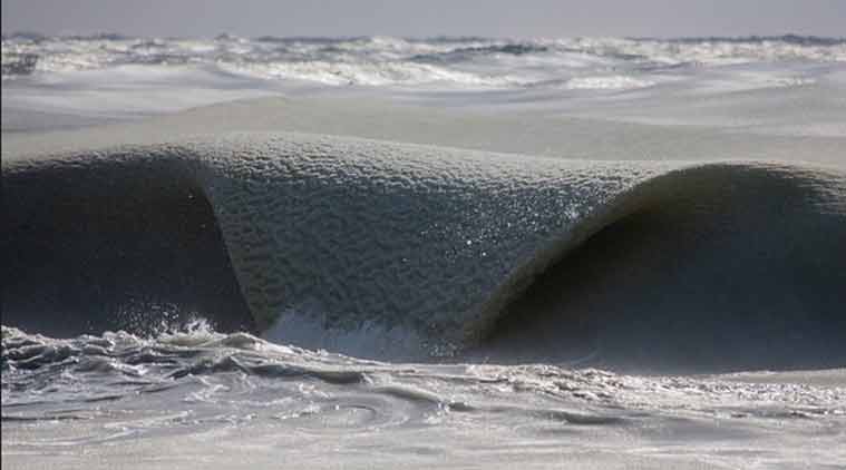 Rare phenomenon: As mercury drops semi-frozen waves hit the Cape Cod ...