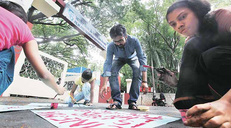 Now at FTII: Students’ protest dons an innovative mask | India News ...