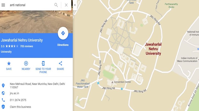 On Google Maps, someone has tagged ‘anti-national’ and ‘sedition’ to ...