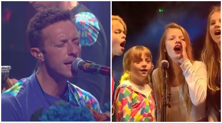 Chris Martin joined by his kids at the Glastonbury | Music News - The ...