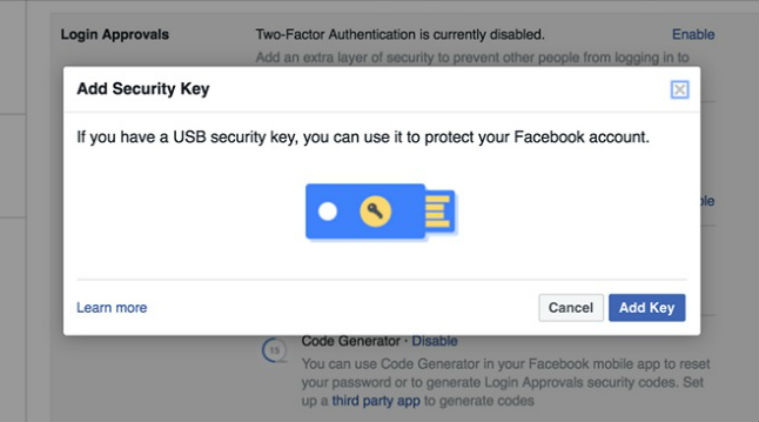 Facebook introduces support for physical ‘security key’ to counter ...