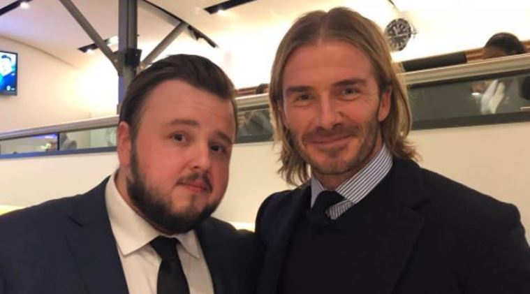 David Beckham has a fan moment with Samwell Tarly of Game of Thrones ...