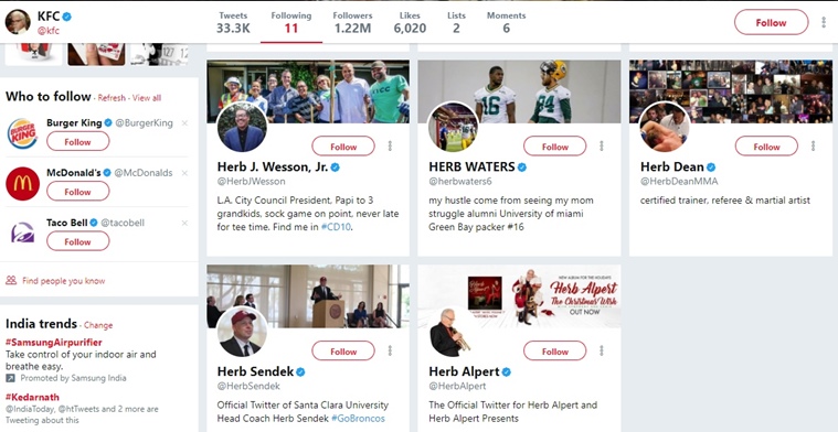 KFC followed 11 ‘Herbs and Spices’ on Twitter and it became the best ...