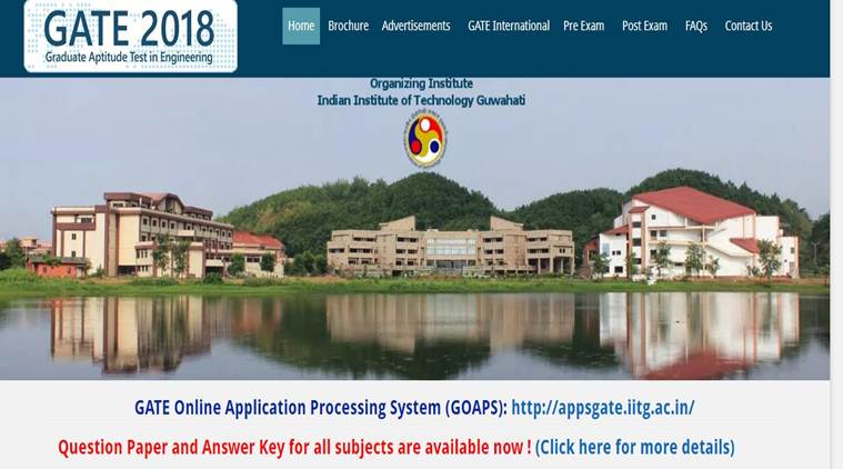 GATE 2018 official answer keys, question papers released; download at appsgate.iitg.ac.in ...