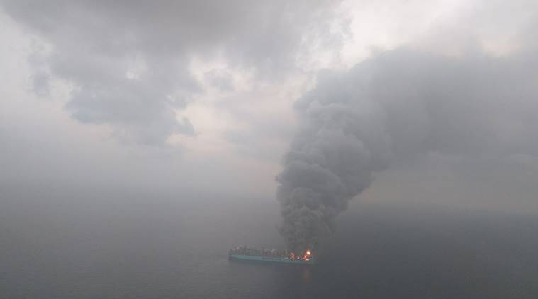 Container ship with 13 Indians on board catches fire near Lakshadweep ...