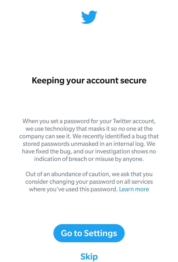 Twitter urges users to change passwords after computer glitch ...