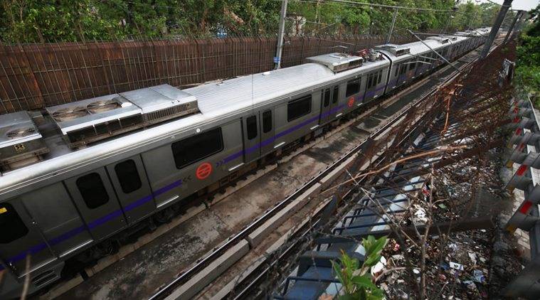Delhi Metro Violet Line service disrupted due to rain, boundary wall ...