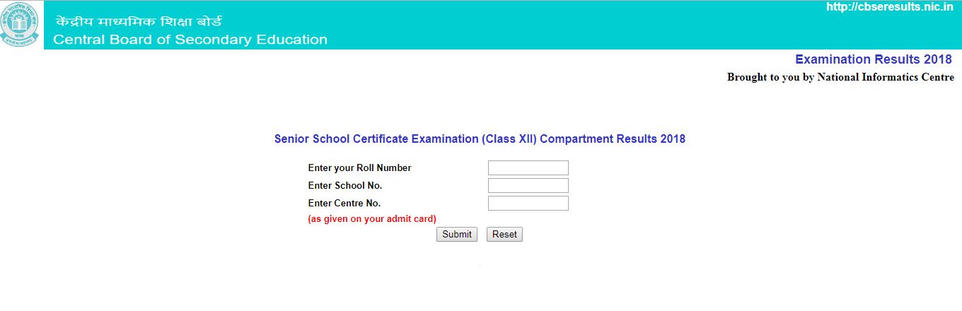 CBSE 12th compartment result 2018 declared at cbseresults.nic.in ...