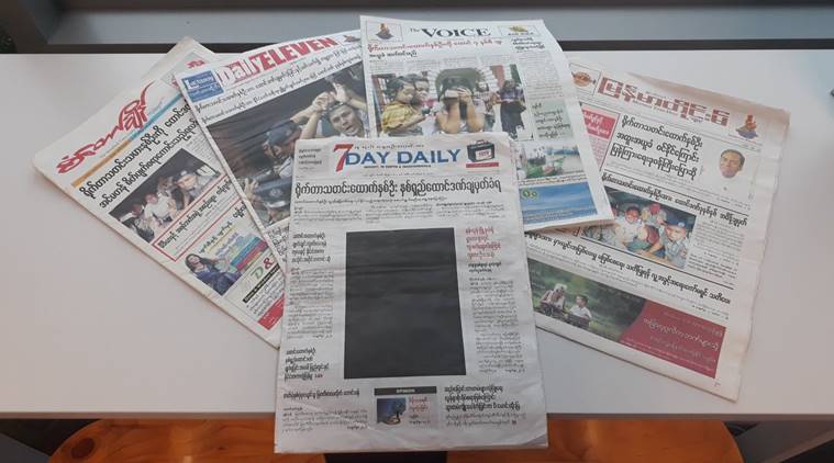 Myanmar paper partially blacks out its front page in protest against ...