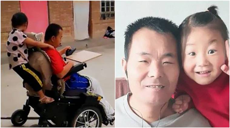 This six-year-old girl takes care of her paralysed father after her mother abandoned them ...