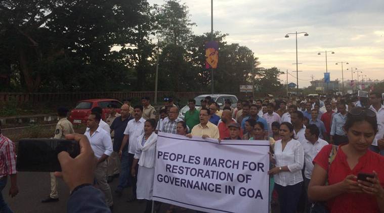 Goa: Locals, activists march demanding Parrikar’s resignation, stopped ...