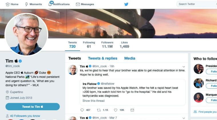 Apple CEO Tim Cook changes his Twitter name to ‘Tim Apple’ | Technology ...
