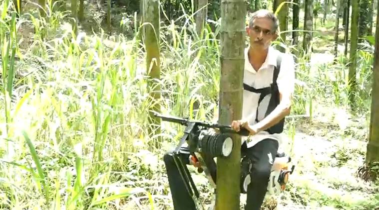 Karnataka arecanut farmer develops bike-like machine to climb trees ...