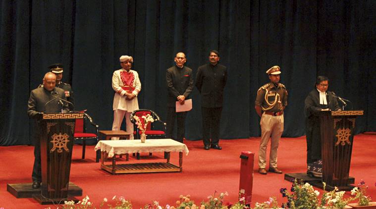 RK Mathur takes oath as Ladakh’s first Lieutenant Governor | India News ...