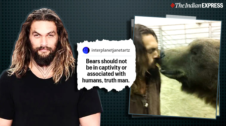 Jason Momoa lets a bear eat a biscuit from his mouth, gets slammed ...
