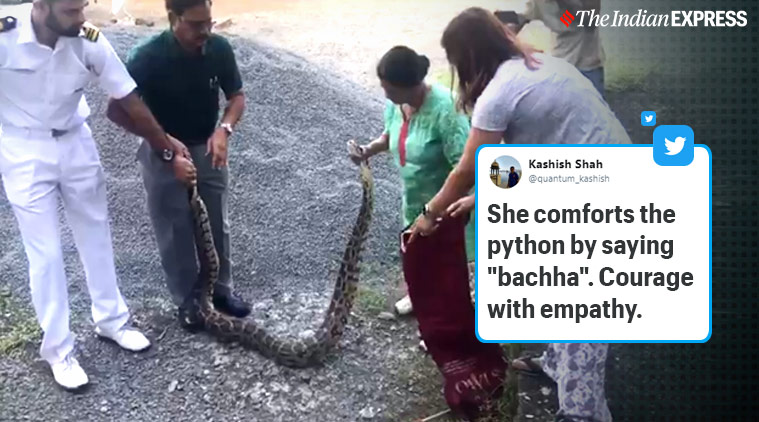 Watch: Woman rescues 20 kg python in Kerala, praised for calling it ...