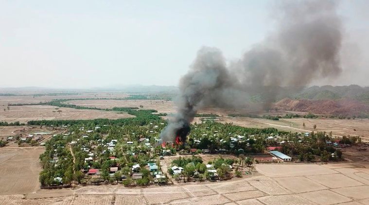 Rights group: Satellite images show Myanmar village burning | World ...