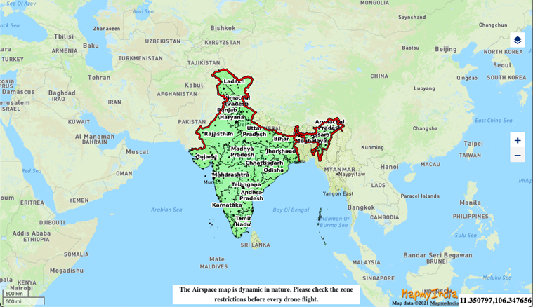 Airspace map of India: How drone operators can check the flying zones ...