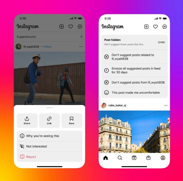 Instagram working on 'Not interested' button and other new features