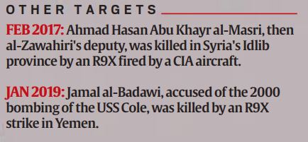 Hellfire R9X missile: the drone missile used to kill Ayman al-Zawahiri