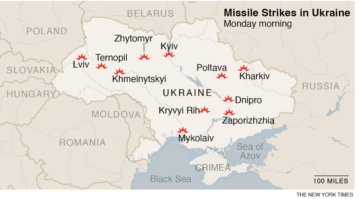 Russia fires 75 missiles at Ukraine: which cities have been targeted ...