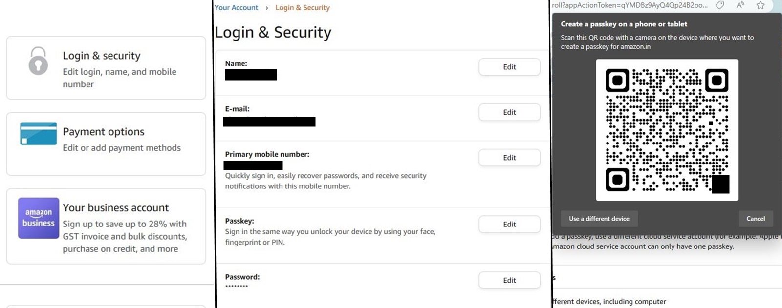 How to set up passkeys on Amazon