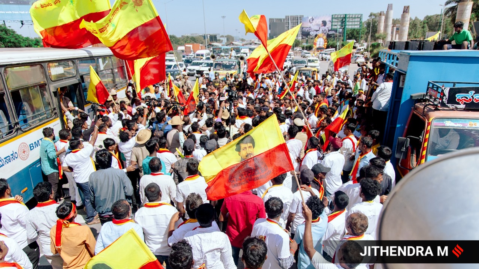 Protesters vandalise signboards across Bengaluru for not using Kannada ...