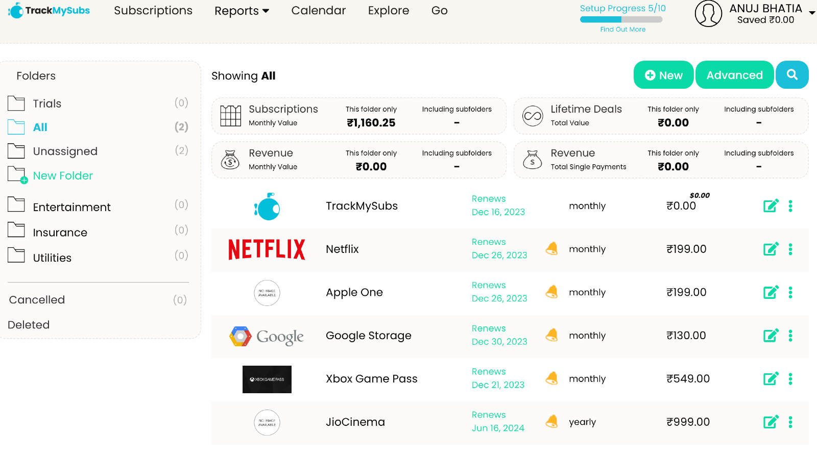 This service helped me get on top of my online subscriptions ...