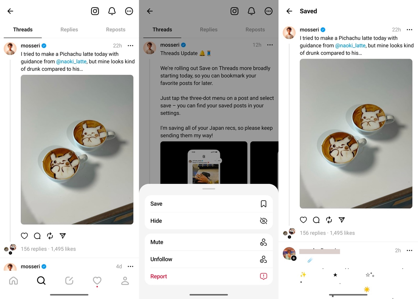 How to save post on Threads