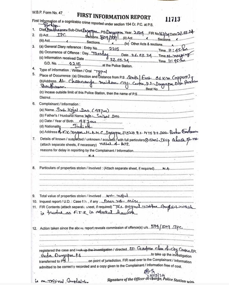 After Nadda and EC rap, BJP Lok Sabha candidate Dilip Ghosh booked for derogatory remarks ...