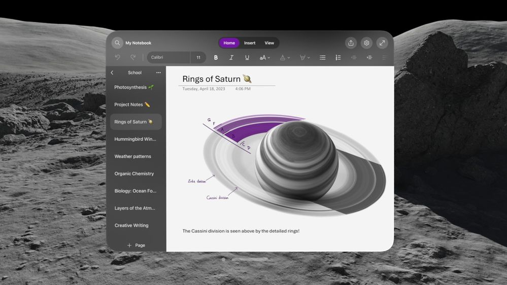 Microsoft OneNote now available for Apple Vision Pro as a native app ...