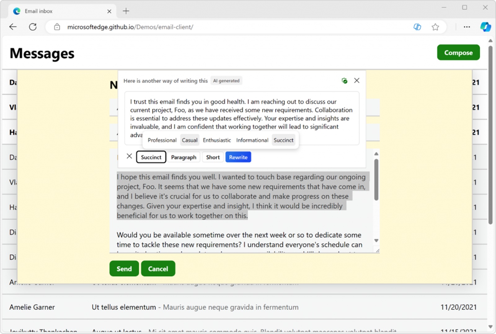 Microsoft Edge now lets you rewrite text using Copilot without opening ...