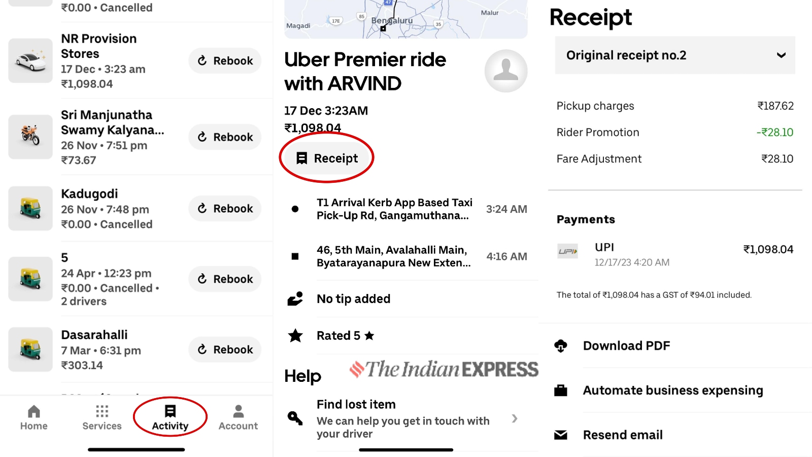 How to get Uber receipts sent to your email | Technology News - The Indian Express