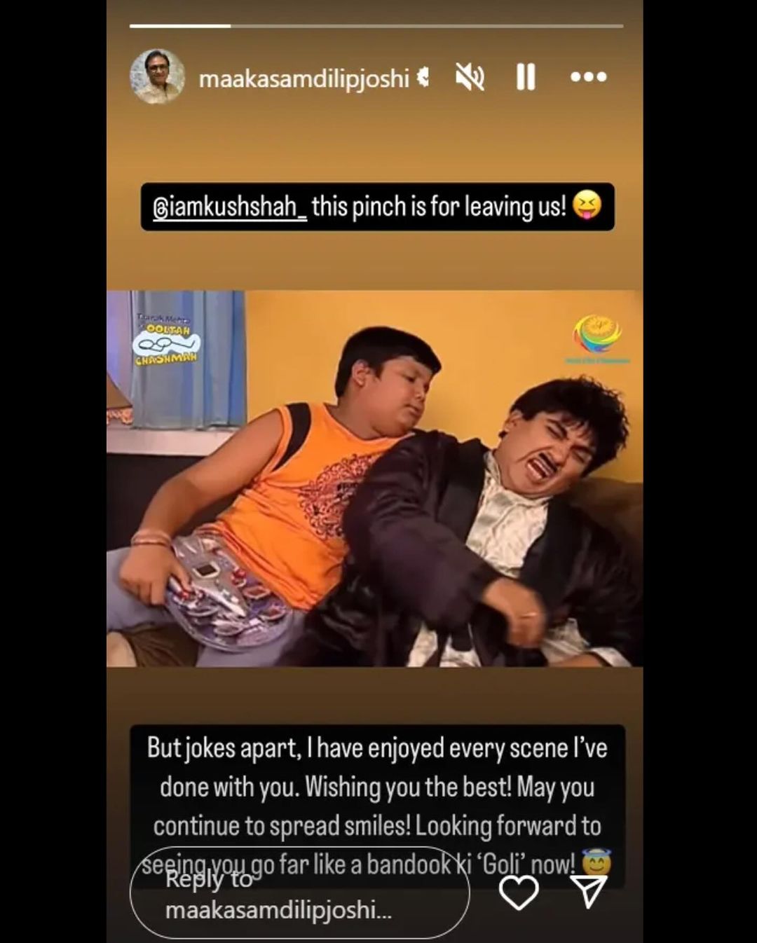 TMKOC’s Dilip Joshi and Munmun Dutta pen sweet note for Kush Shah aka ...