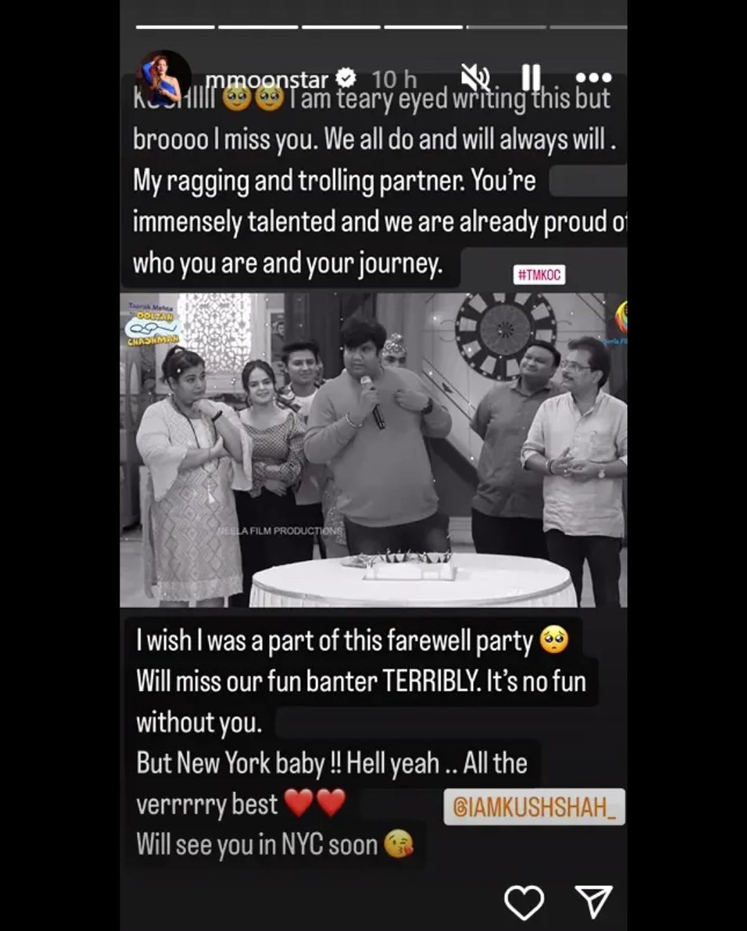 TMKOC’s Dilip Joshi and Munmun Dutta pen sweet note for Kush Shah aka ...