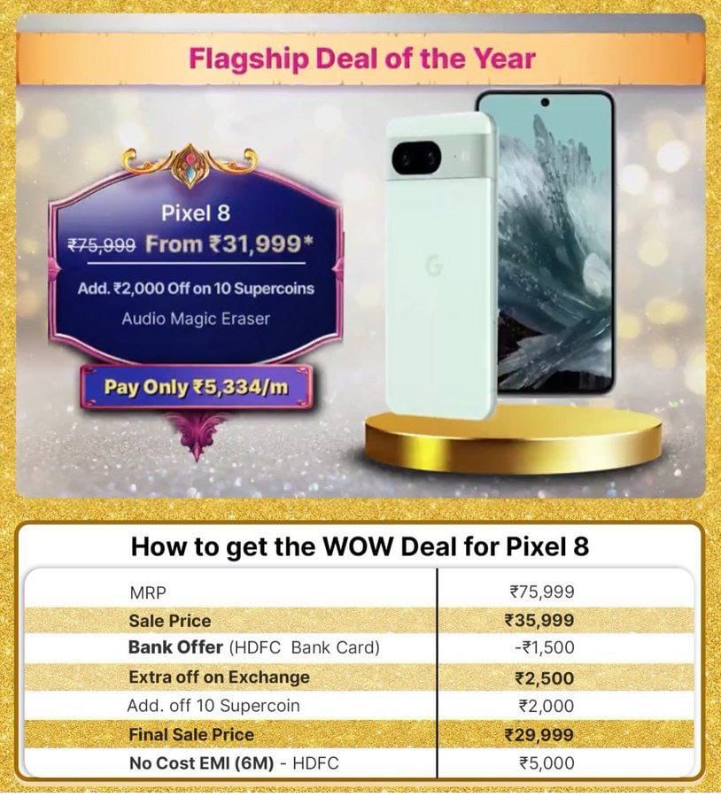 Pixel 8 for Rs 31,999 on Flipkart the best Pixel deal from the Big Billion Days sale ...