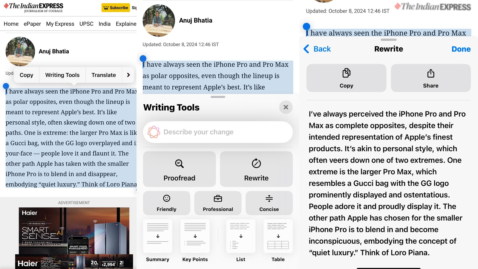 A guide to Writing Tools: How to use Apple Intelligence’s star feature ...