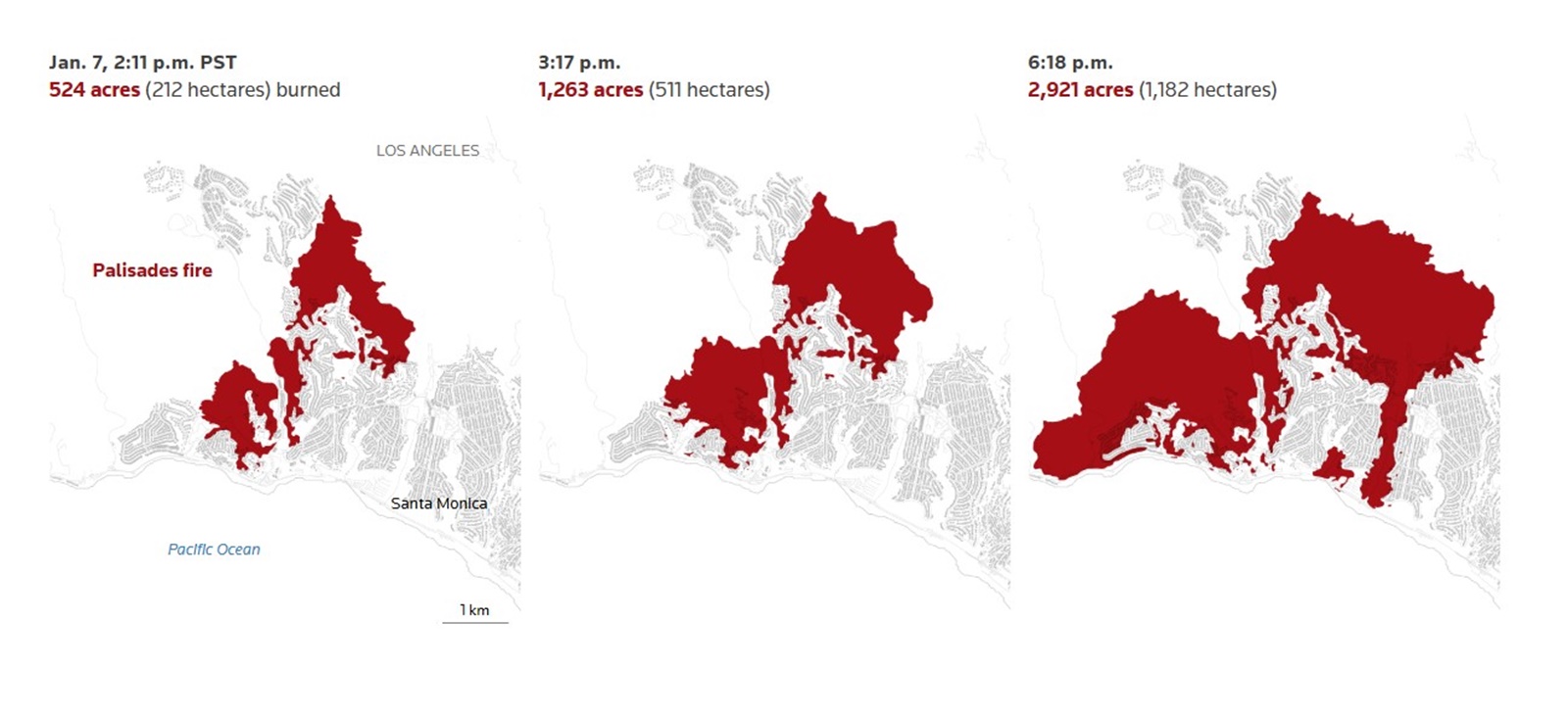 California Los Angeles Fire Live Map and Tracker: Pacific Palisades, Eaton, and Hurt wildfire ...
