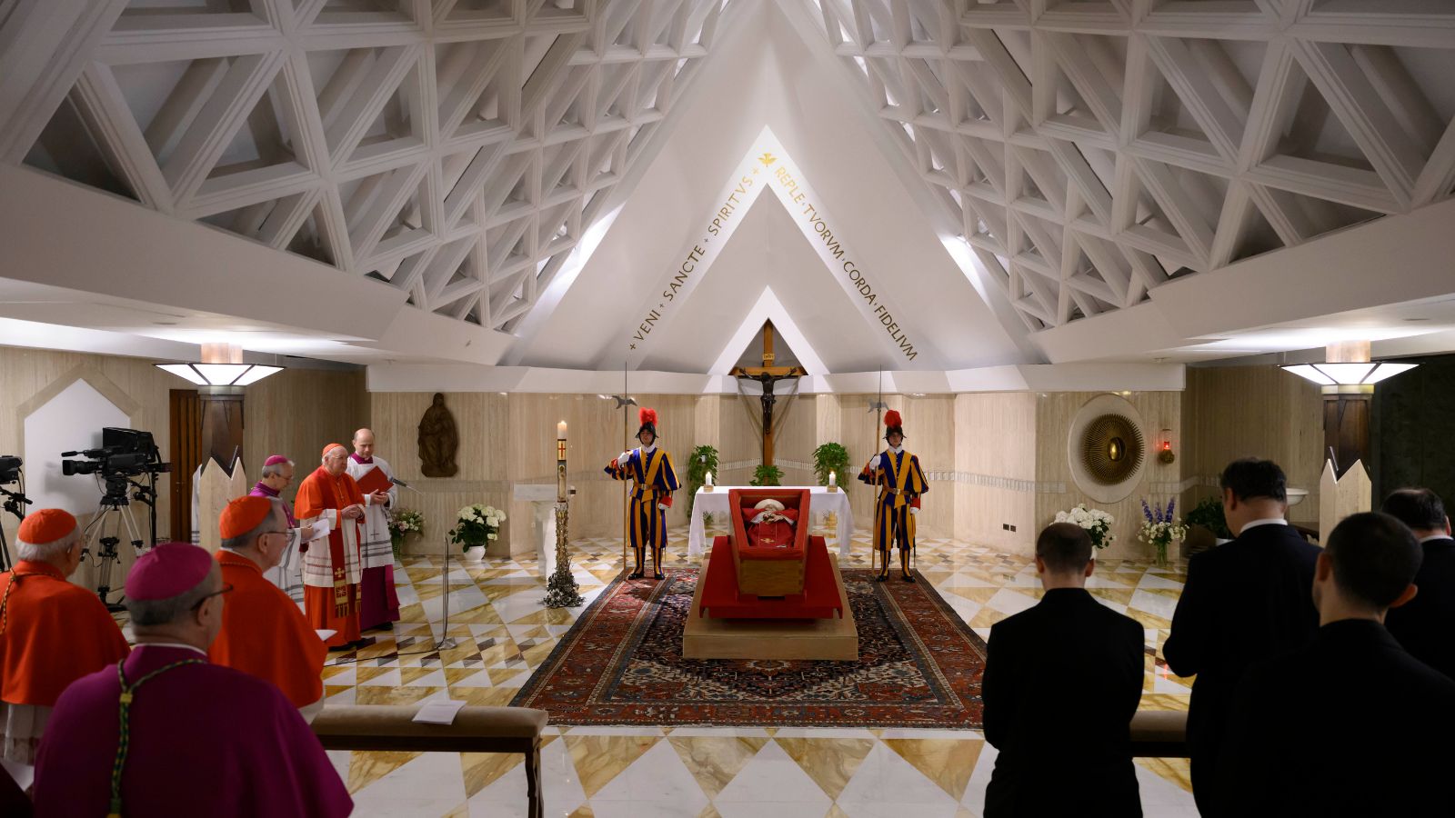 In photos: Vatican releases first images of Pope Francis resting in his ...