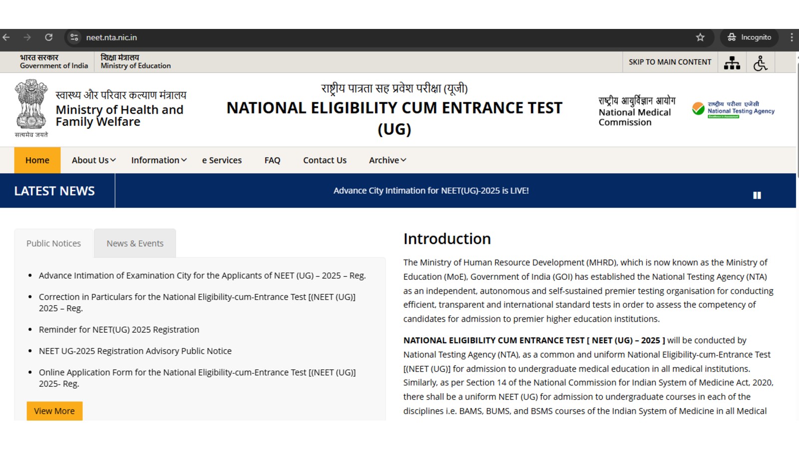NEET City Intimation Slip 2025: NTA Released NEET UG 2025 City Intimation Slip Download at neet ...