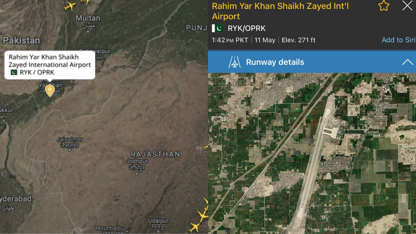 In need of extensive repairs after Indian airstrikes, Pakistan’s Rahim Yar Khan airbase runway ...