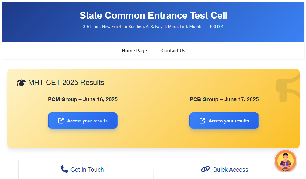 MHT CET PCB Result 2025: How to Check Scorecard Online Direct Link At cetcell.mahacet.org ...