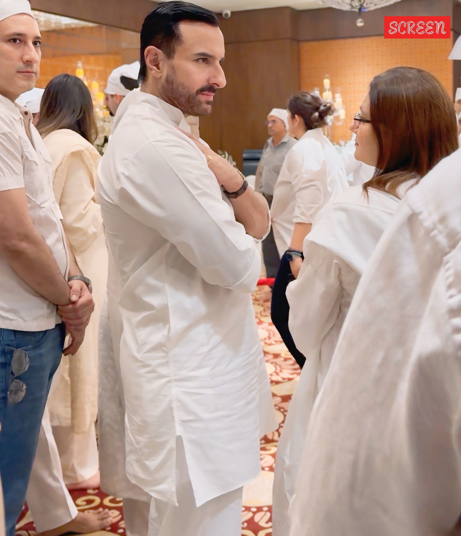 Karisma Kapoor attends Sunjay Kapur’s prayer meet with kids Samaira and Kiaan; Saif Ali Khan ...