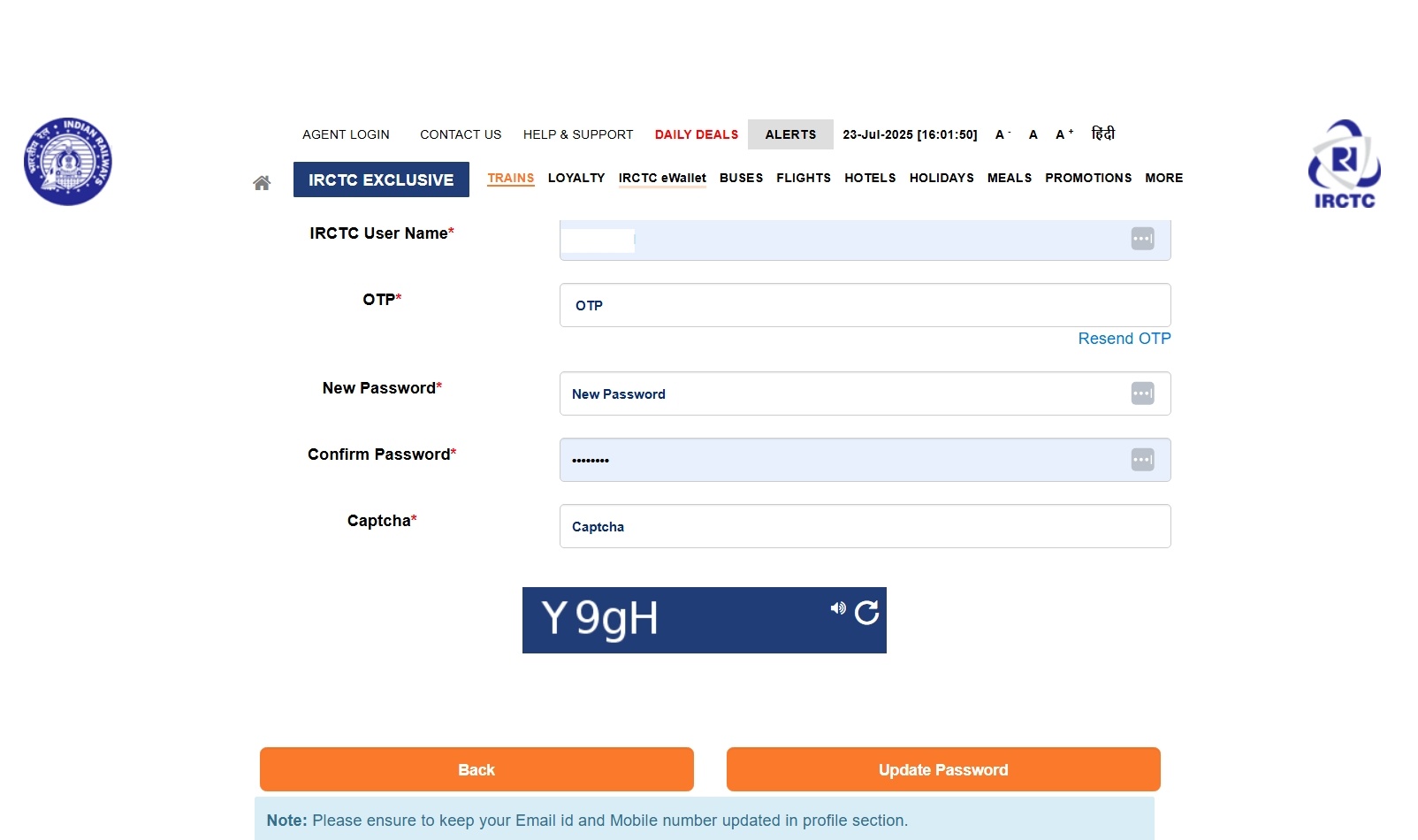 IRCTC Password: How To Reset Forgot IRCTC Password Online Using Mobile ...