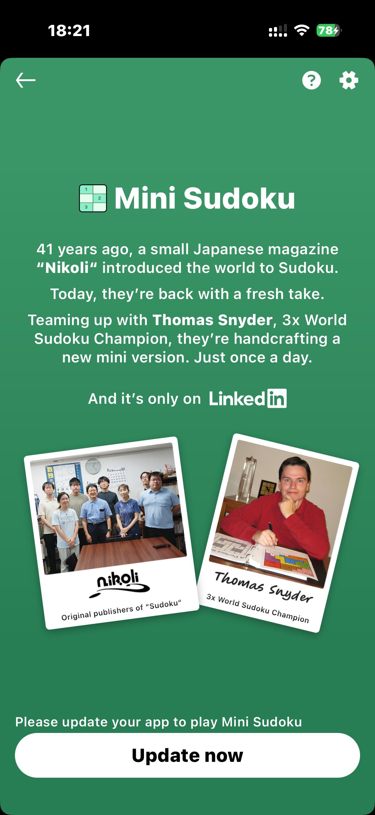 LinkedIn rolls out ‘Mini Sudoku’ puzzle game created with world champion Thomas Snyder ...